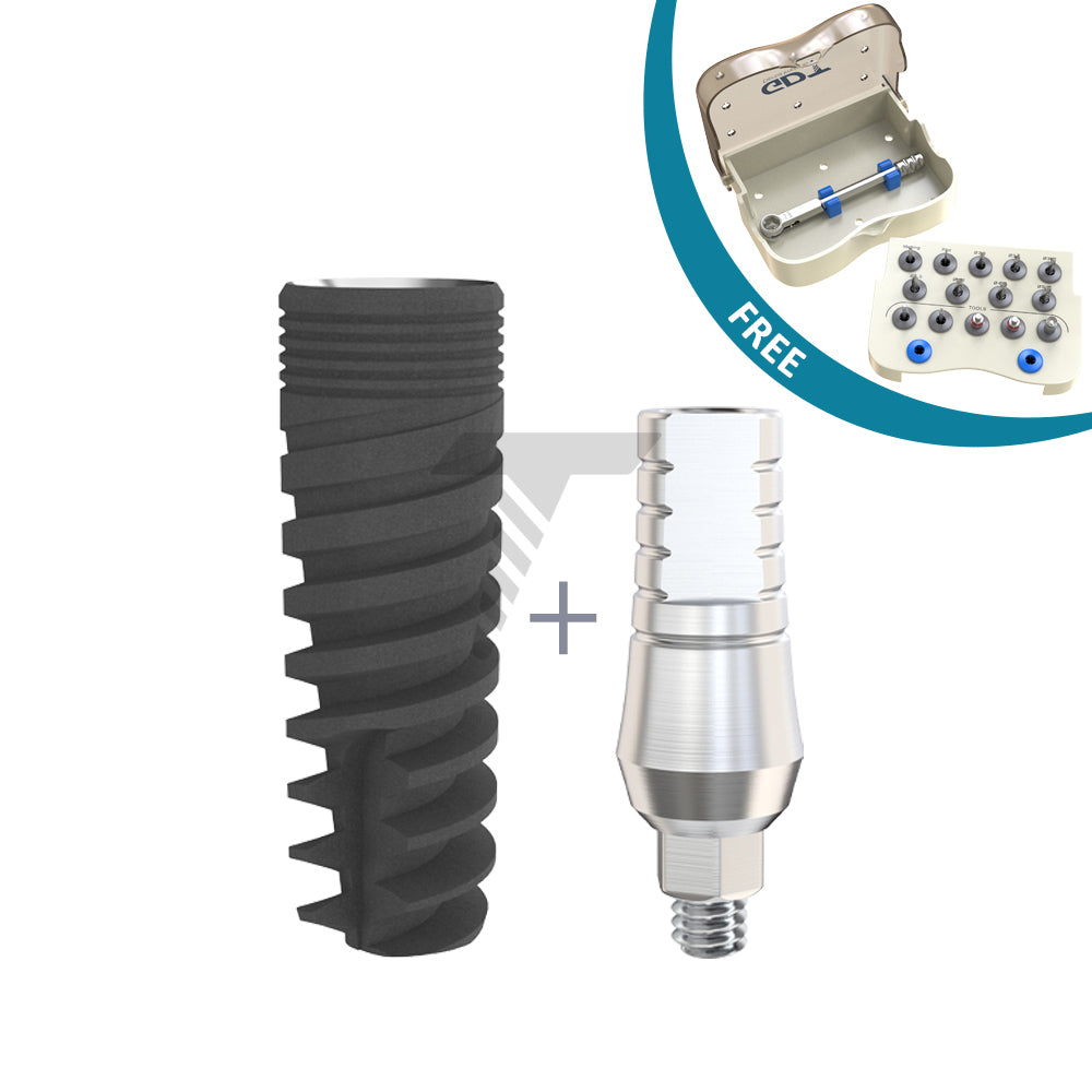 50 RBM Implant & Straight Abutment Sets = Get 1 Internal Hex Mini Surg