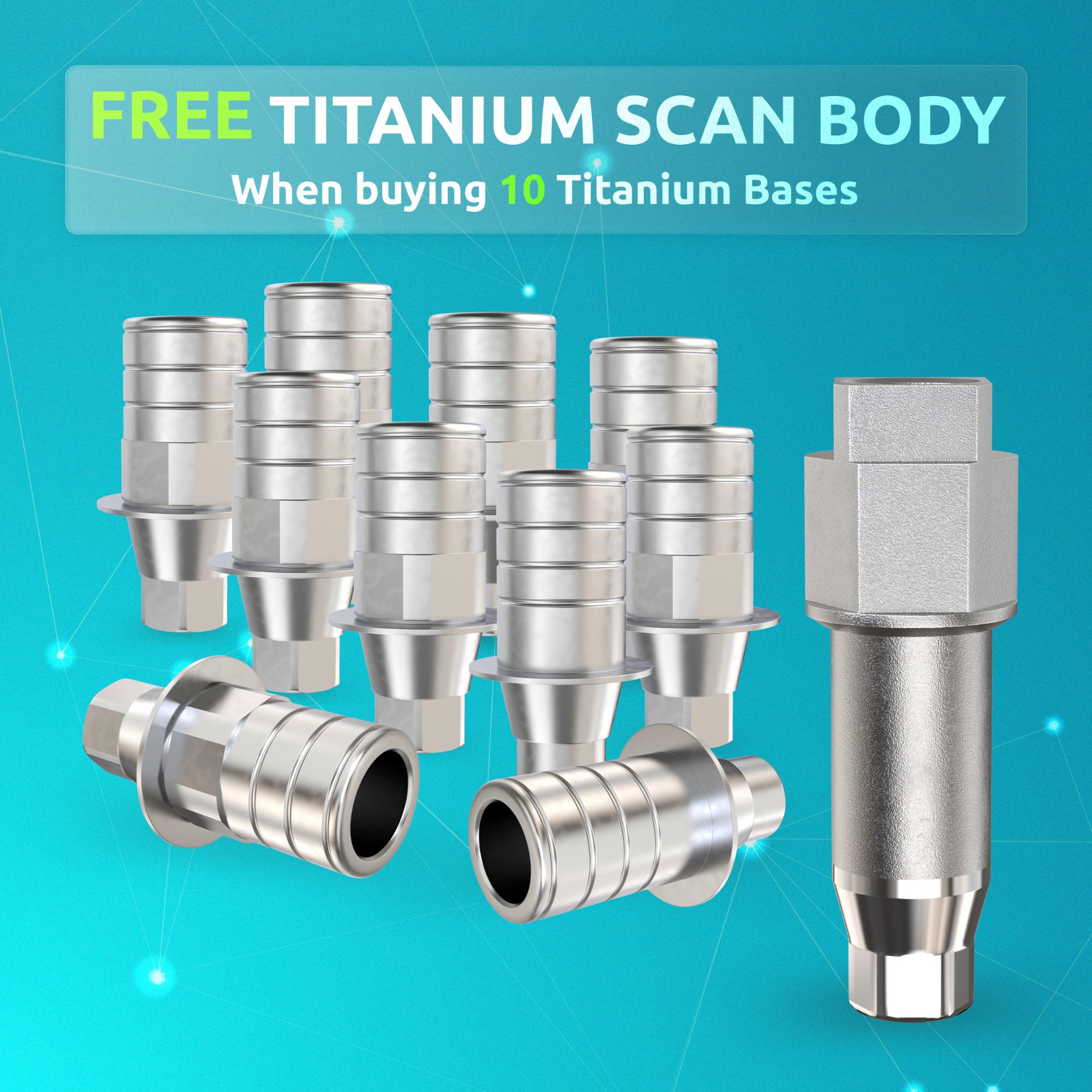 Buy 10 Conical Connection Titanium Bases, Get a FREE Titanium Scan Bod