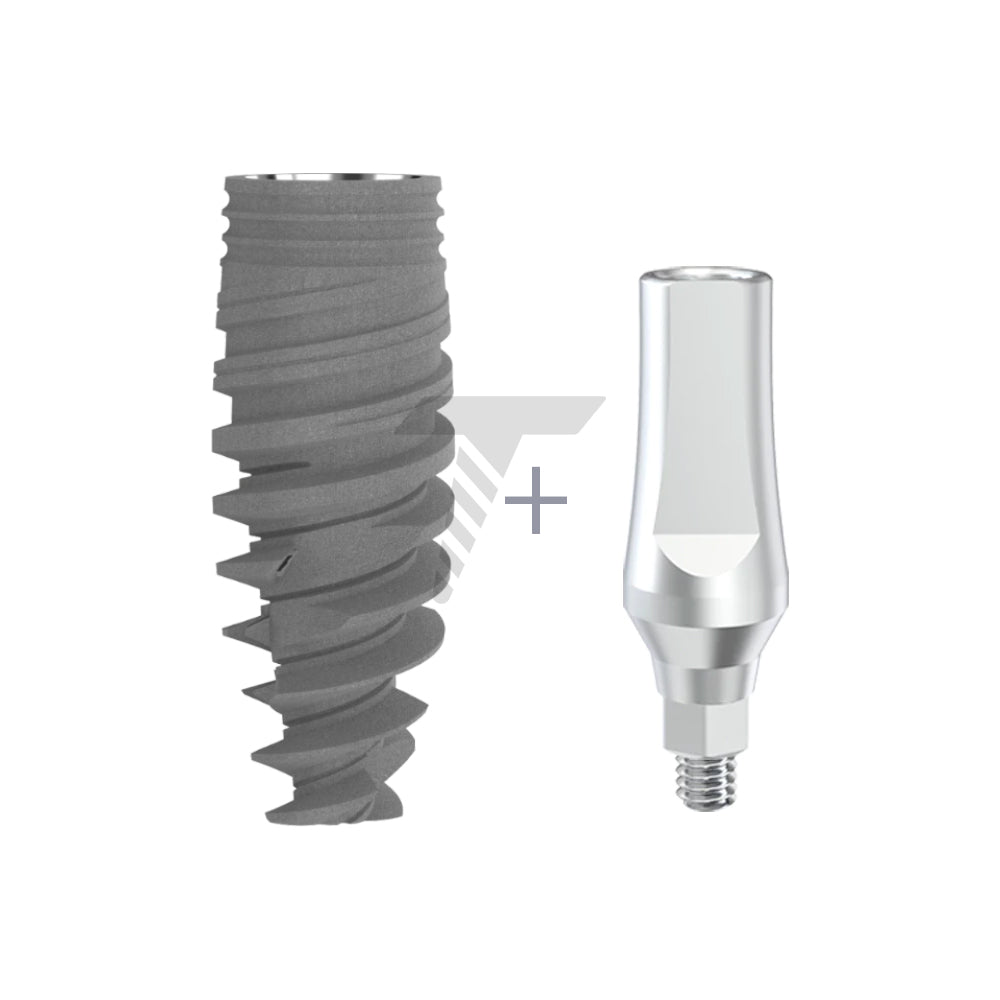 Conical Connection Dental Implant & Straight Abutment RP Prosthetic Set