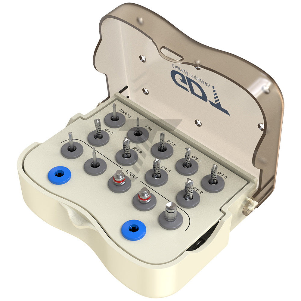 Mini Surgical Kit Box - 15 Parts (With Wrench) | GDT Implants